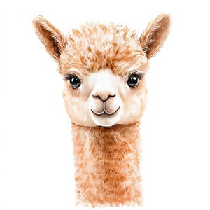 Watercolor Baby Alpaca Clipart, Cute Farm Animal, Boho Llama & Alpaca ...