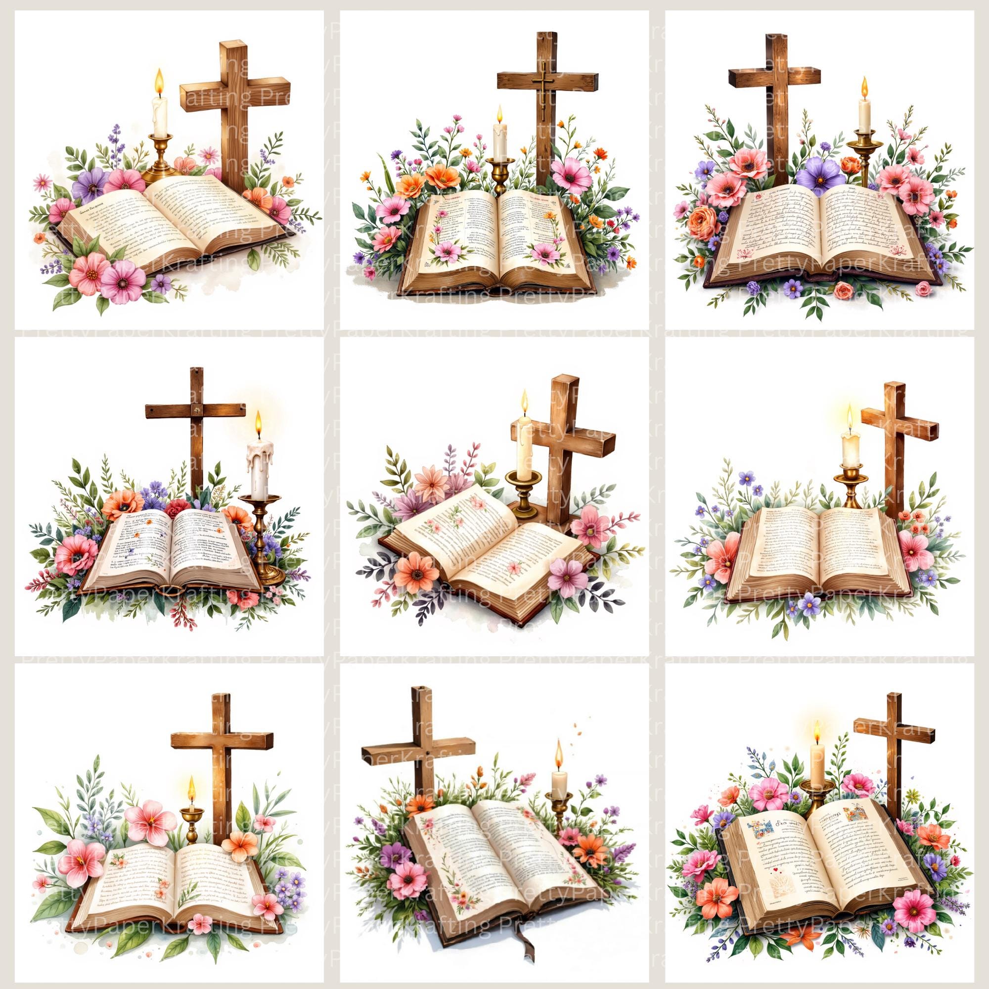 Cross Clipart, Bible Clipart JPG, Bible, Christian Cross Art, Religious ...