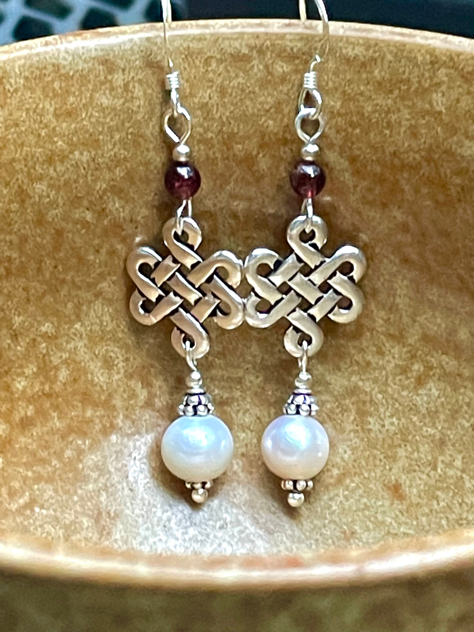 Silver Celtic Knot Earrings Celtic Dangle Earrings Silver | Etsy