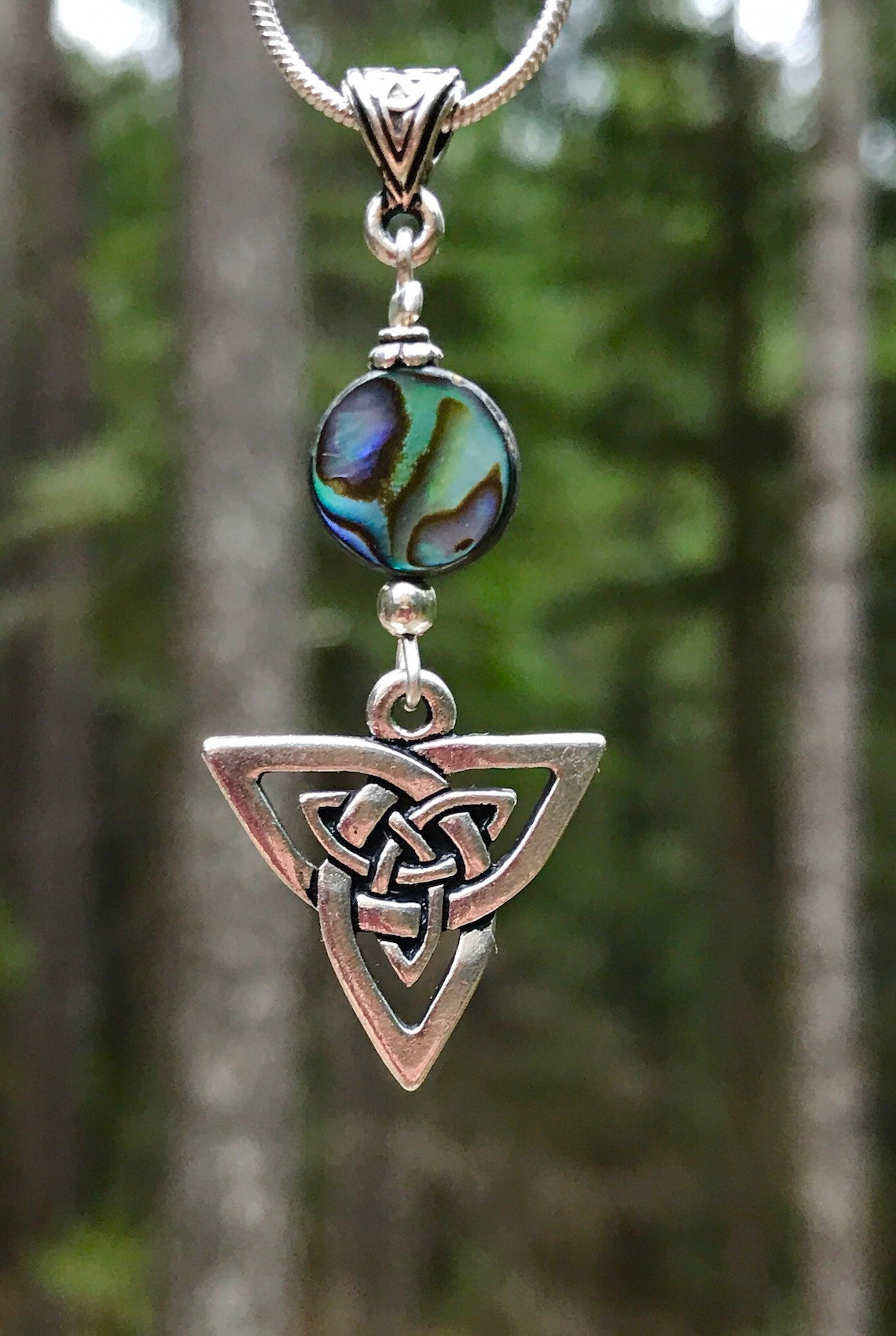 Silver Celtic knot pendant with chain Celtic knot pendant | Etsy