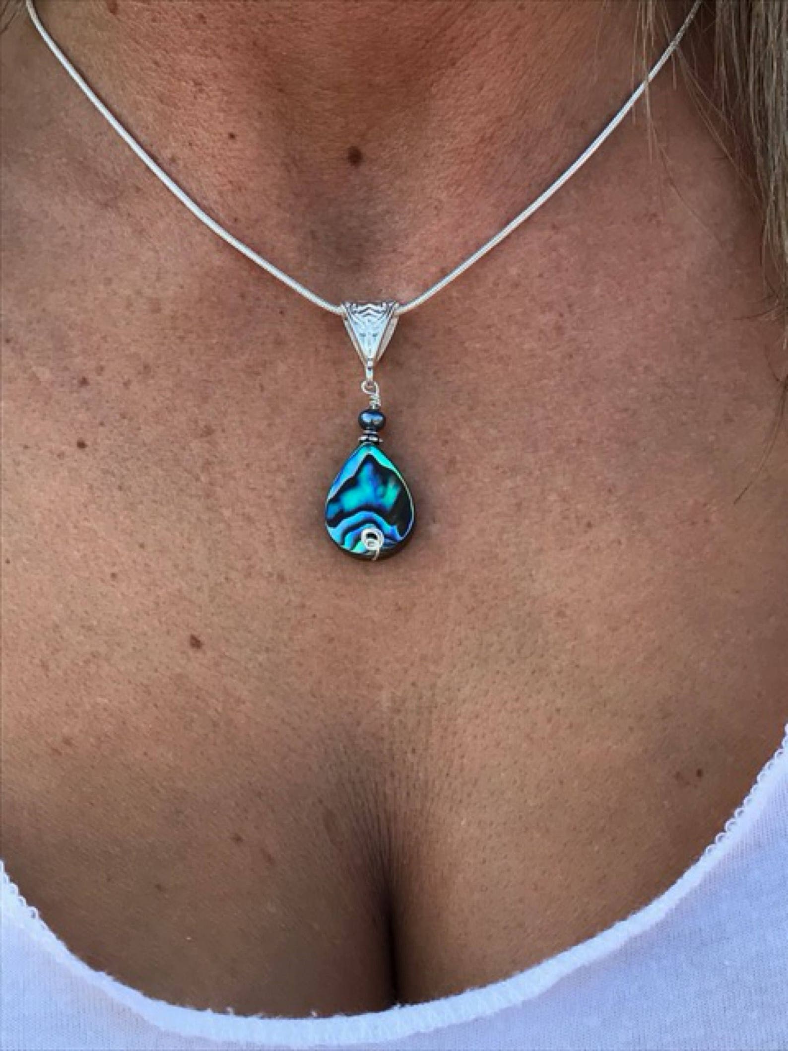 Wire Wrapped Abalone Pendant Abalone Shell Necklace Abalone - Etsy