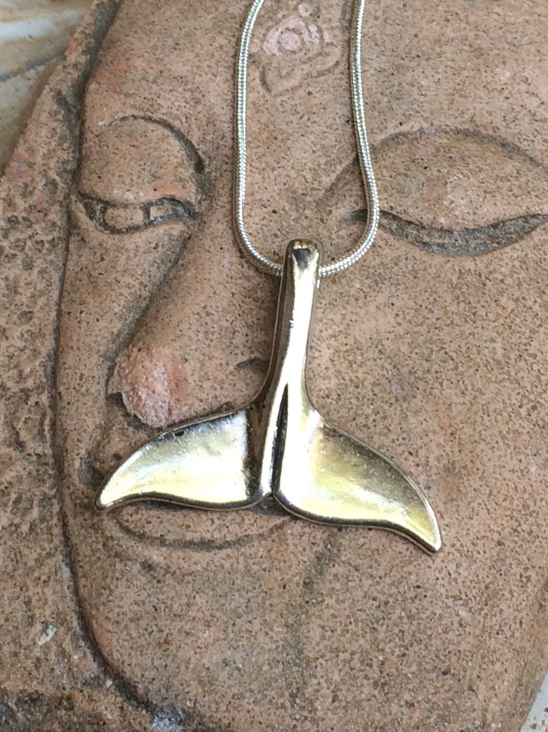 Whales Tail Pendant Silver Whales Tail Necklace Nature - Etsy