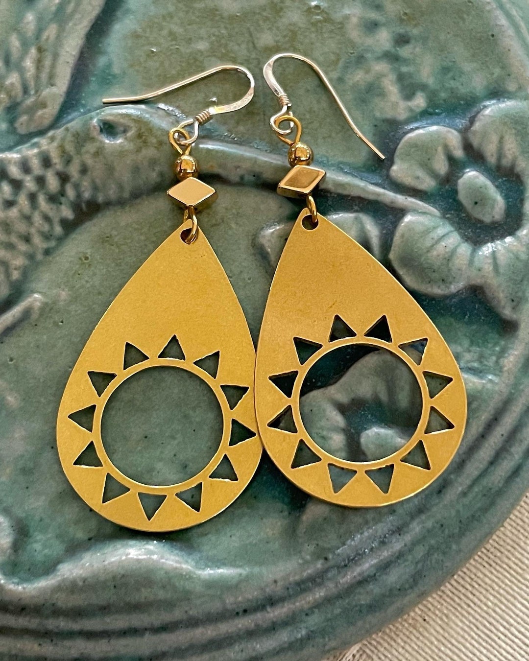 Handmade Brass Boho Earrings Bohemian Brass Dangle Earrings - Etsy