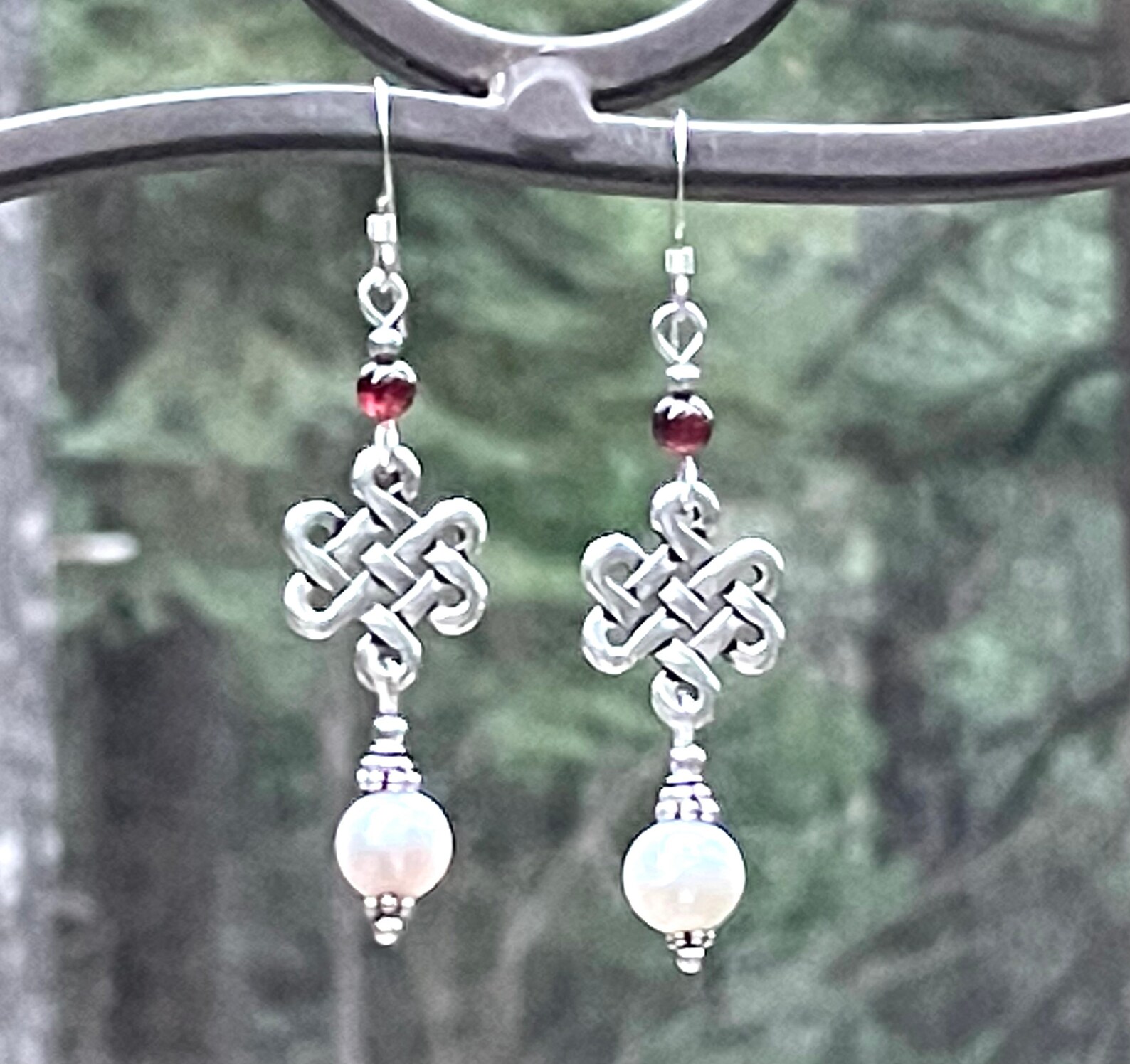Silver Celtic Knot Earrings Celtic Dangle Earrings Silver | Etsy