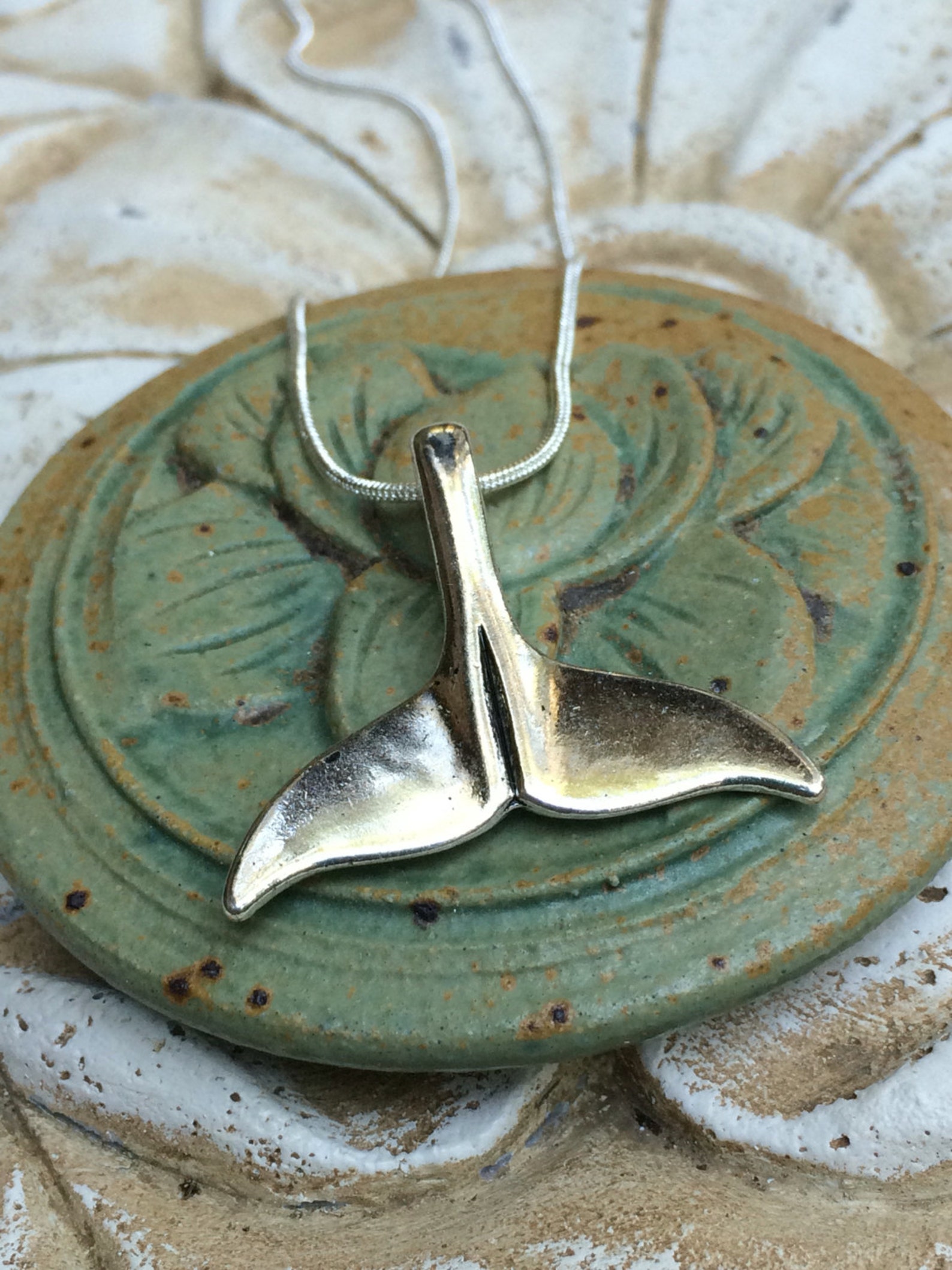Whales Tail Pendant Silver Whales Tail Necklace Nature | Etsy
