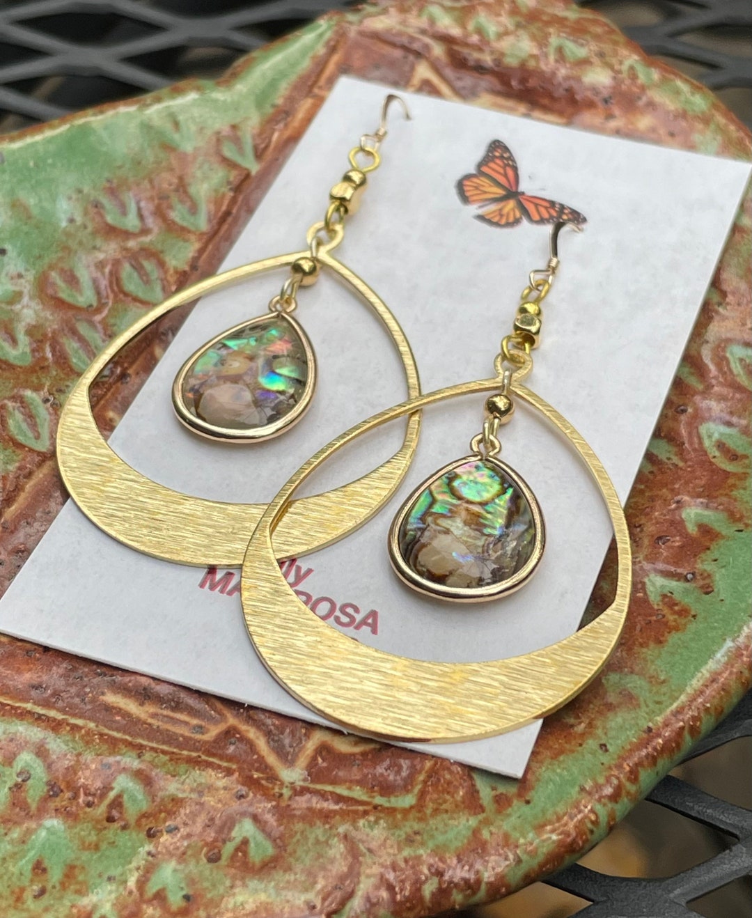 Large Abalone Shell Earrings Abalone Shell Earrings for - Etsy