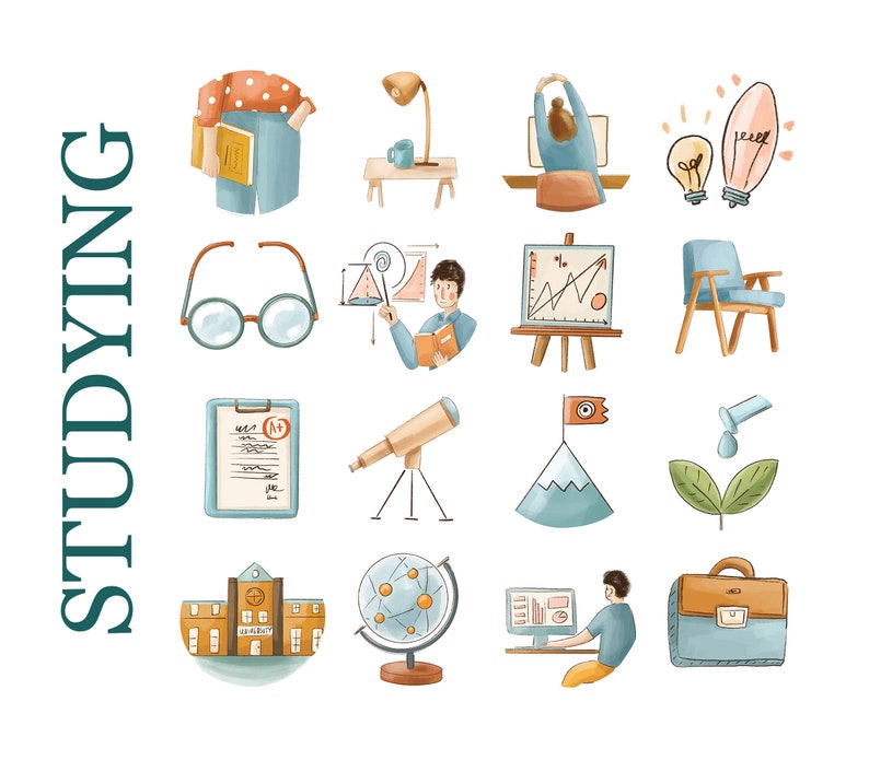 16 STUDY Instagram Icons. Highlight Story Covers. Boho Style. - Etsy