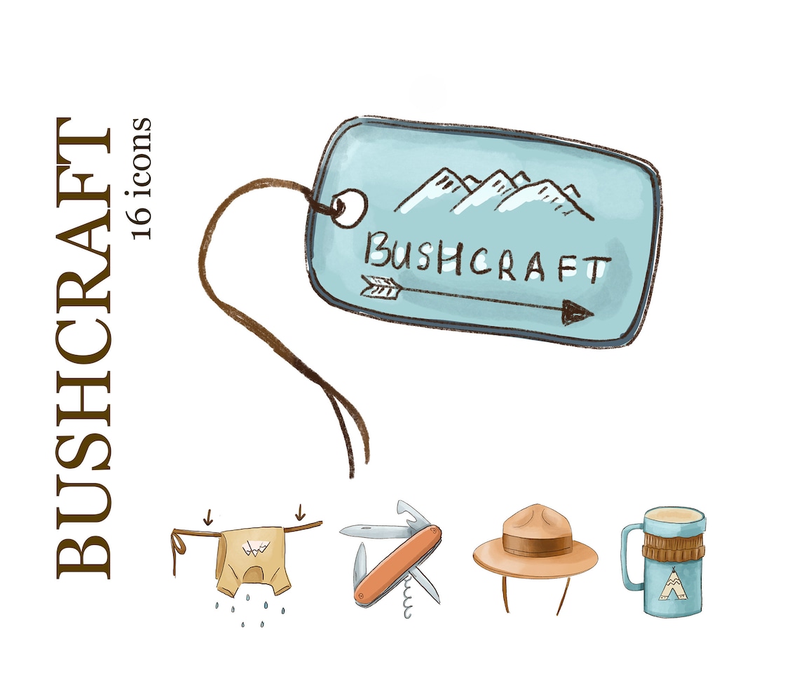 16 BUSHCRAFT Instagram Icons. Highlight Story Watercolor - Etsy