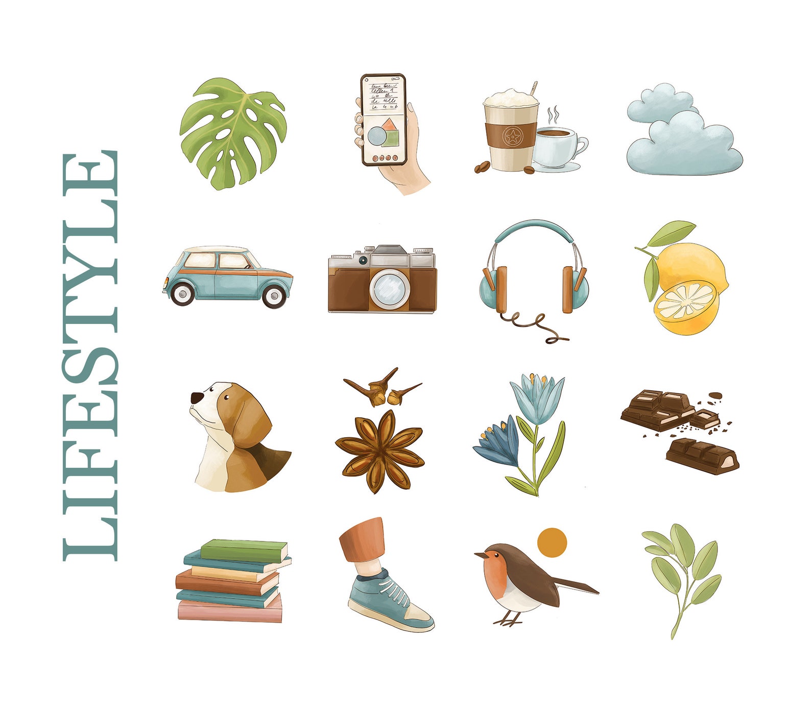 16 LIFESTYLE Instagram Highlight Icons. Lifestyle Life Food | Etsy