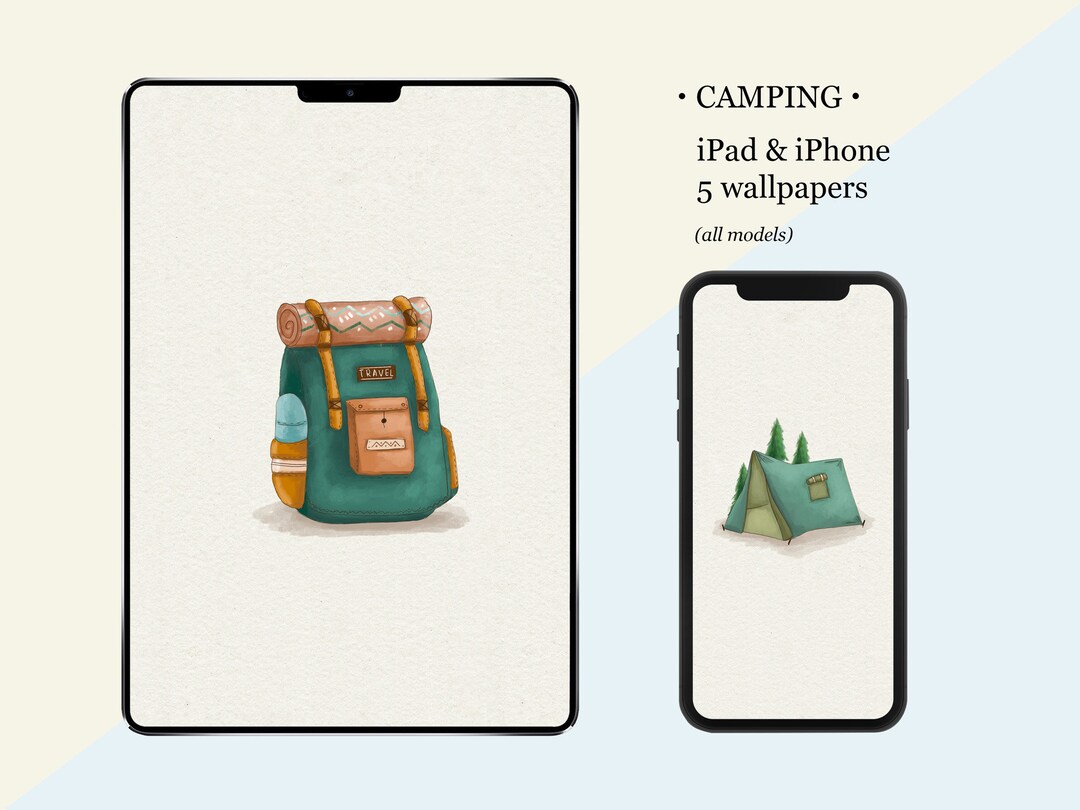 Ipad, iPhone 5 Wallpapers Digital Download. CAMPING Original Art ...