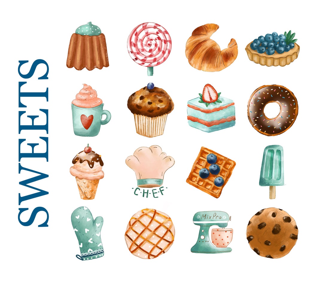 Confectionery Instagram Icons. Highlight Story Watercolor Boho Style ...