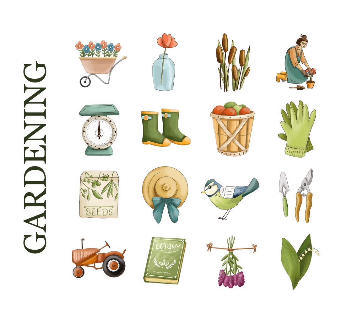 16 Gardening Instagram icons. Highlight story watercolor | Etsy