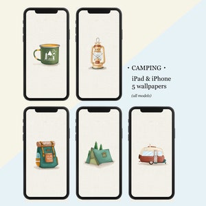 Ipad, iPhone 5 Wallpapers Digital Download. CAMPING Original Art ...