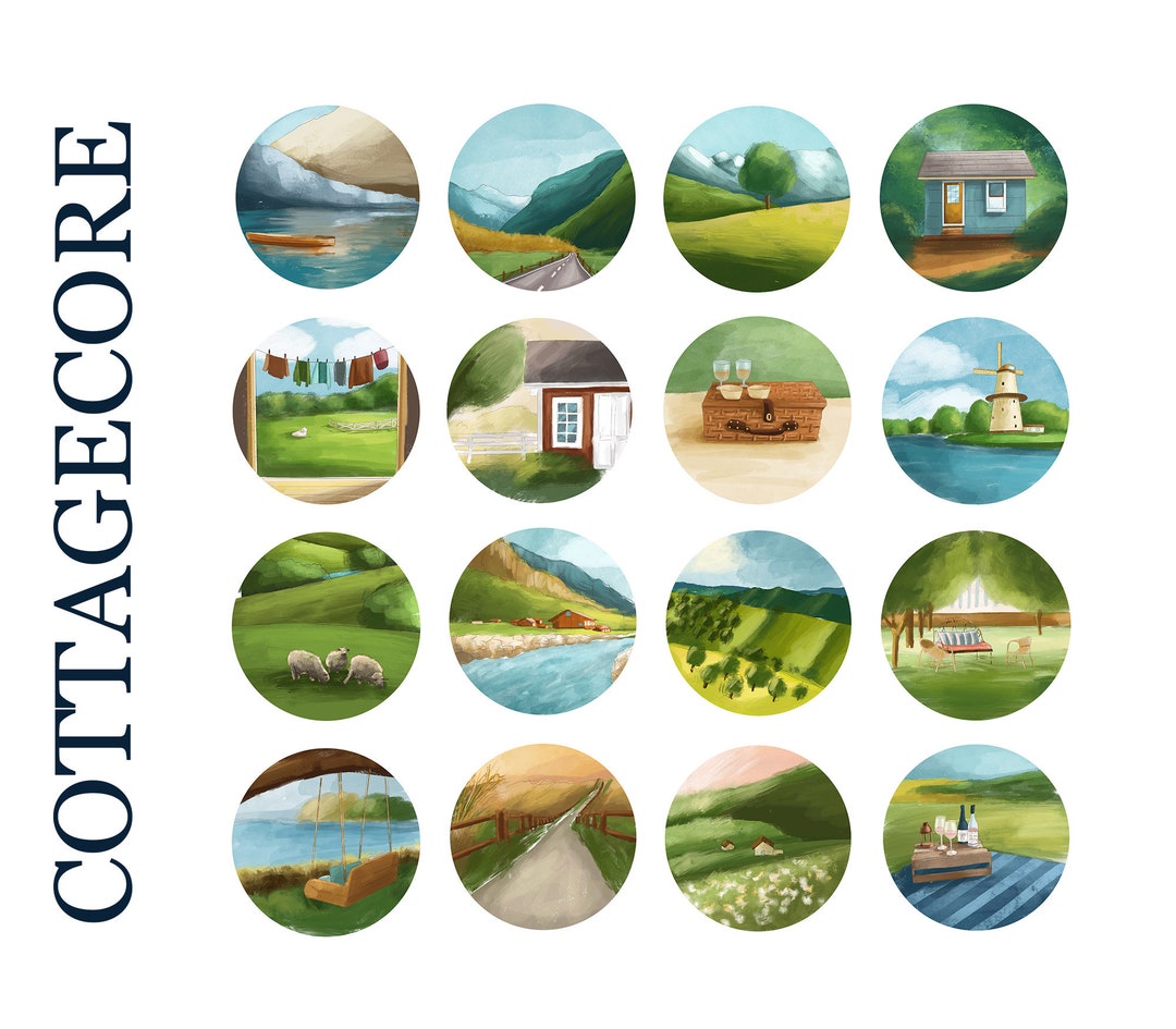 Cottagecore Instagram Icons. Highlight Story Watercolor Covers Boho ...