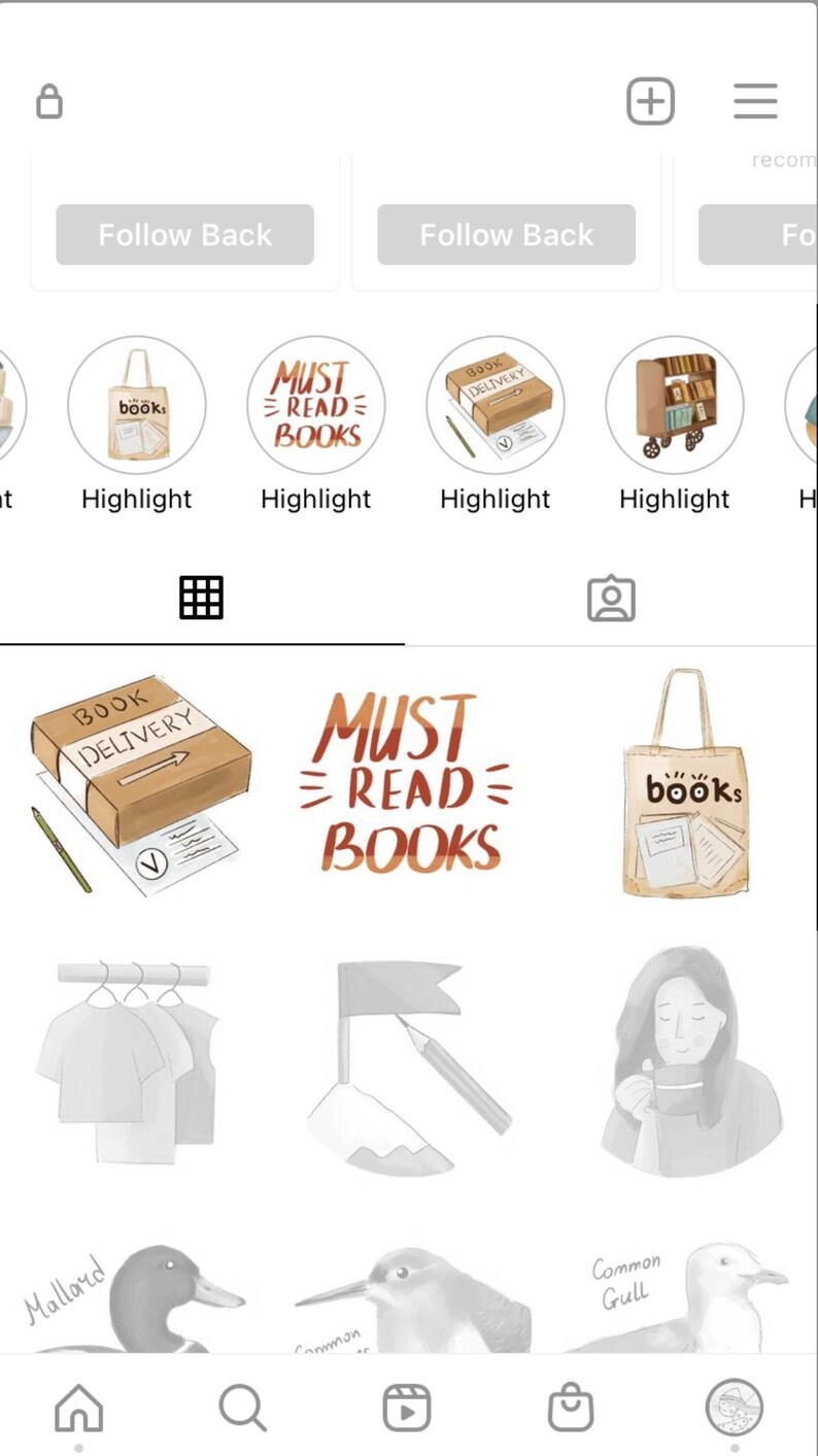 Book Shop Instagram Icons. Highlight Story Watercolor Covers - Etsy