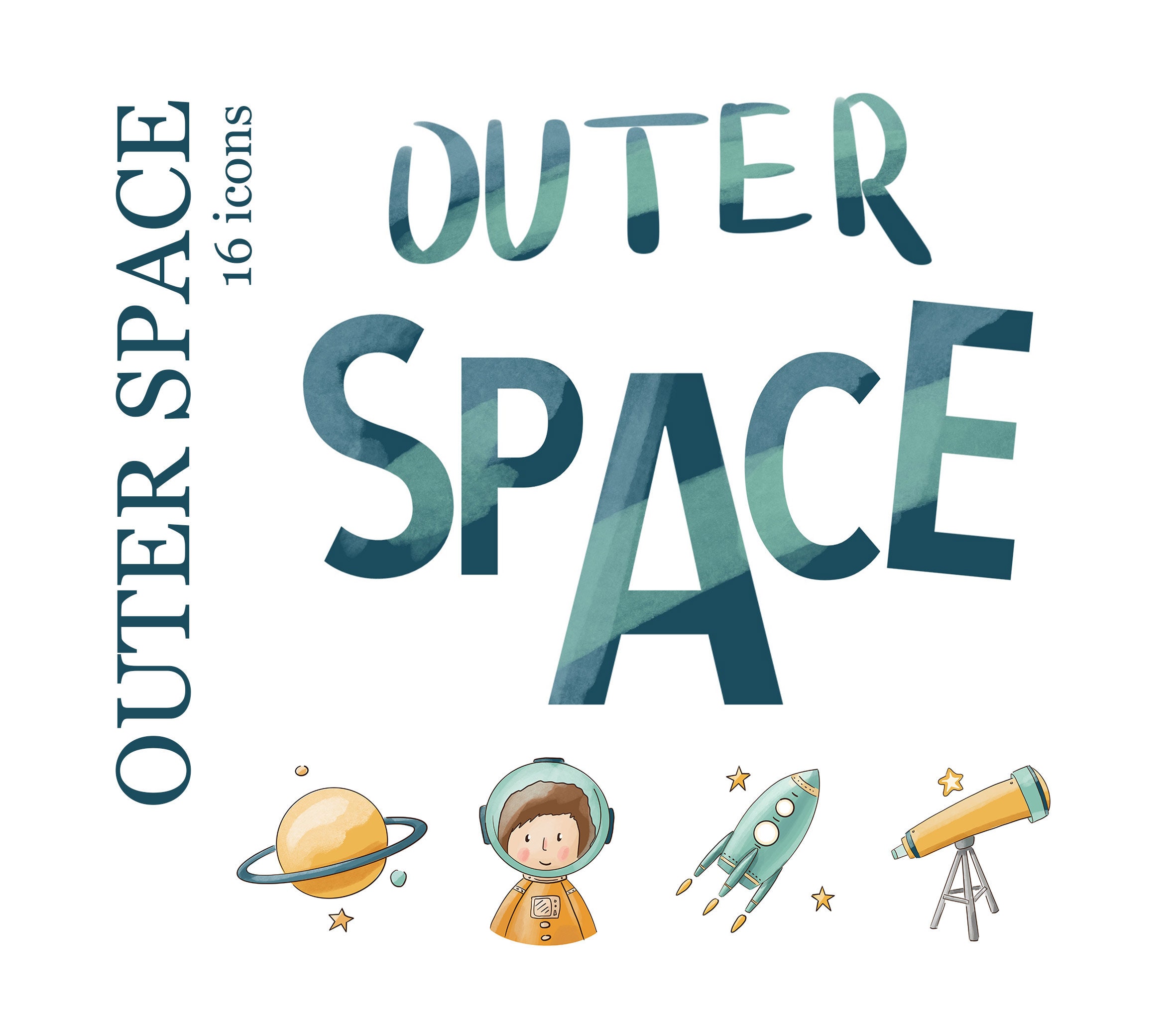 Space Planets Instagram Icons. Highlight Story Watercolor | Etsy