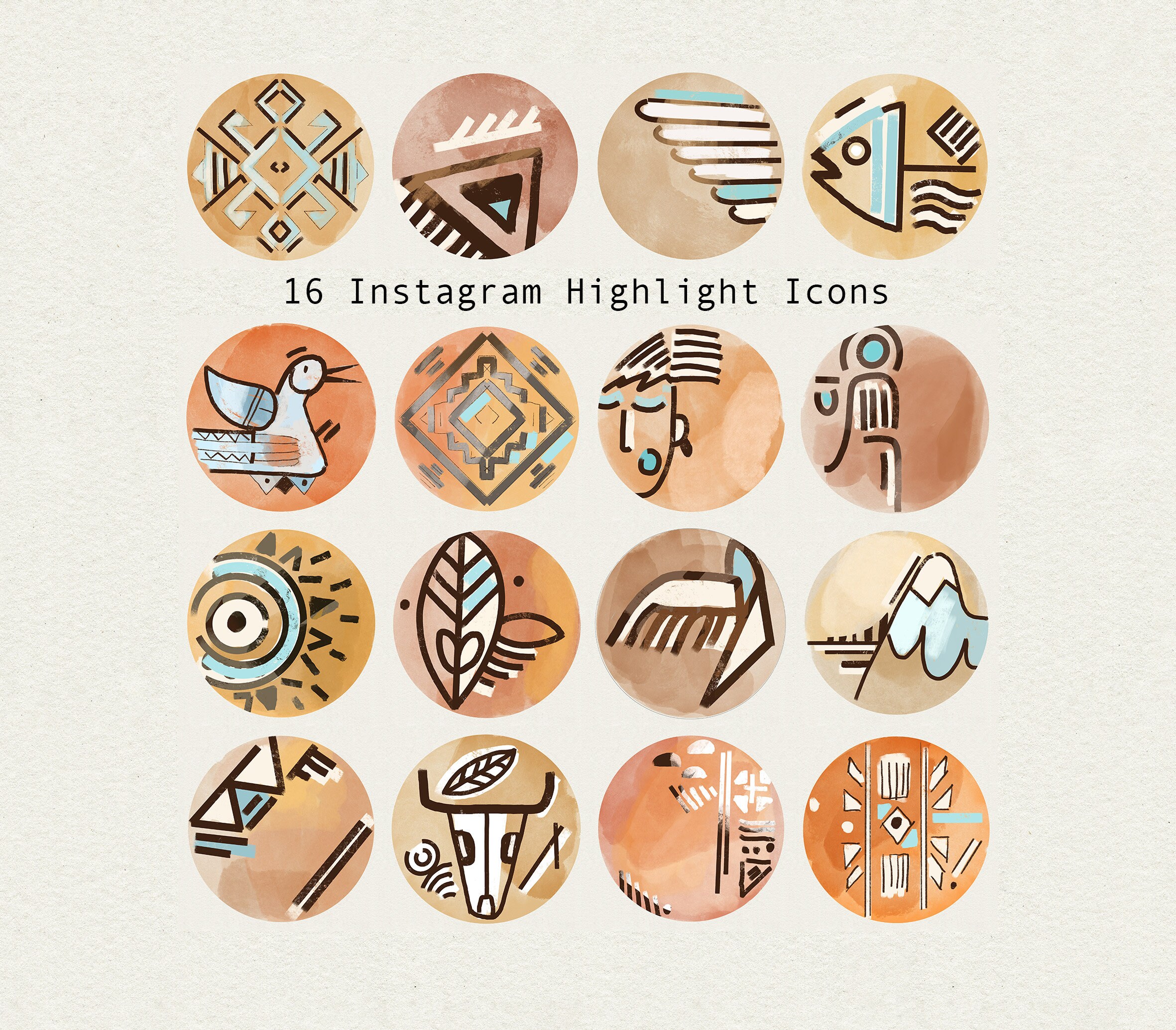 16 Native Neutral Instagram Icons. Highlight Story Covers. - Etsy
