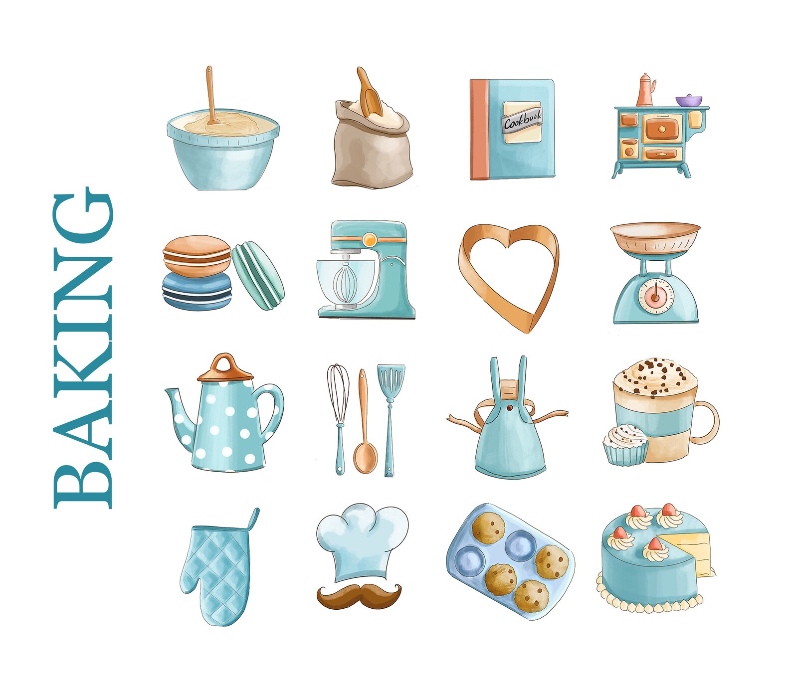 16 Baking Instagram Icons. Highlight Story Watercolor Covers | Etsy