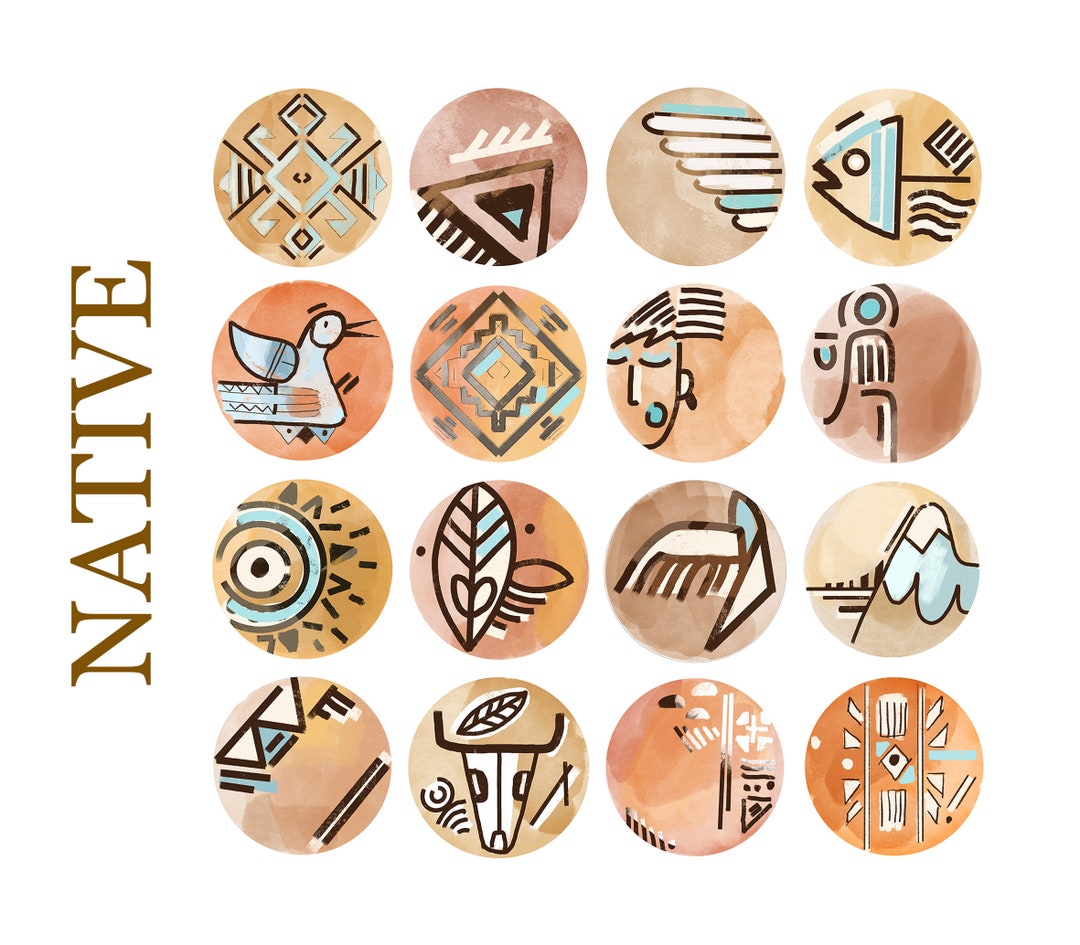 16 Native Neutral Instagram Icons. Highlight Story Covers. Watercolor ...