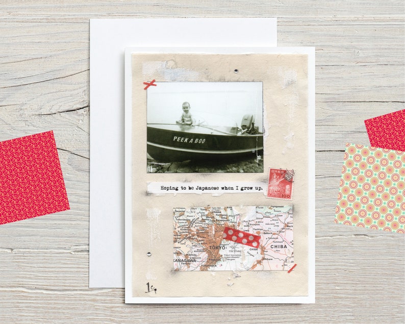 Greeting Card Original Art Colourful Poetry Vintage - Etsy