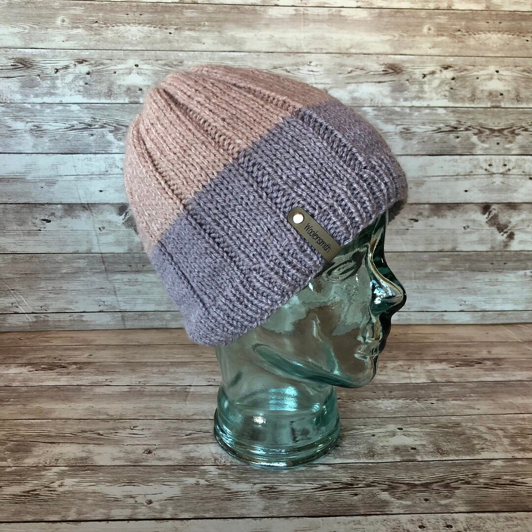 Fleece Lined Hat, Size M-L Hat, Hand Knit Winter Hat, Cabled Hat, Wool Blend Hat - Etsy