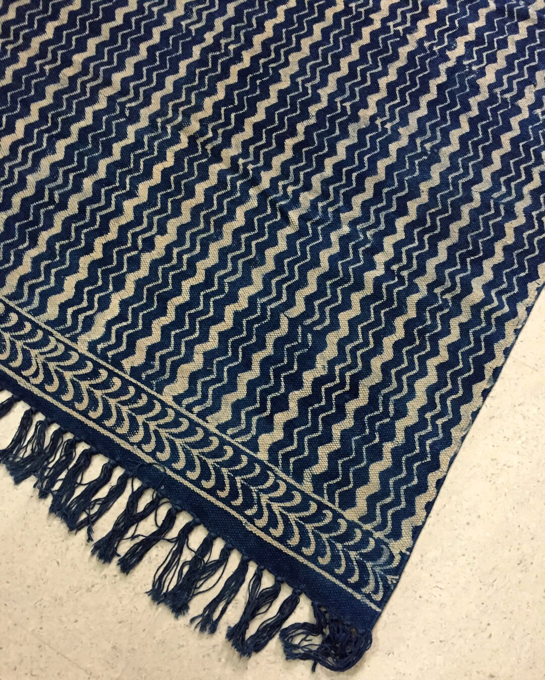 4x6ft Natural Indigo Rug Indian Dari Rug Handmade Cotton Area - Etsy