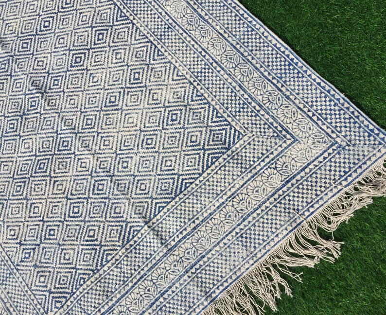 5x8 Ft Indian Dari Rug Handblock Printed Rug Cotton Rug 8x10 - Etsy