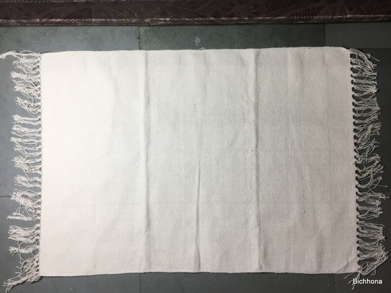 8x10 Ft Indian Dari Rug Solid Woven Rug Cotton Rug Bath Rug | Etsy