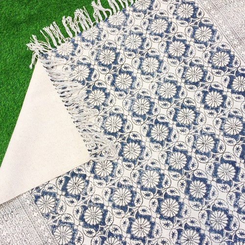 5x8 Ft Indian Dari Rug Handblock Printed Rug Cotton Rug 8x10 - Etsy