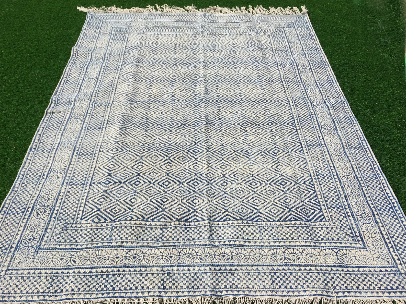 5x8 Ft Indian Dari Rug Handblock Printed Rug Cotton Rug 8x10 | Etsy
