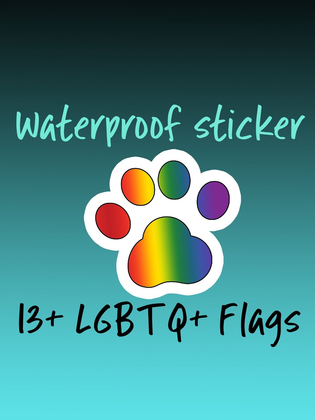 Paw Prints LGBTQ Sticker Asexual Aromantic Bisexual - Etsy