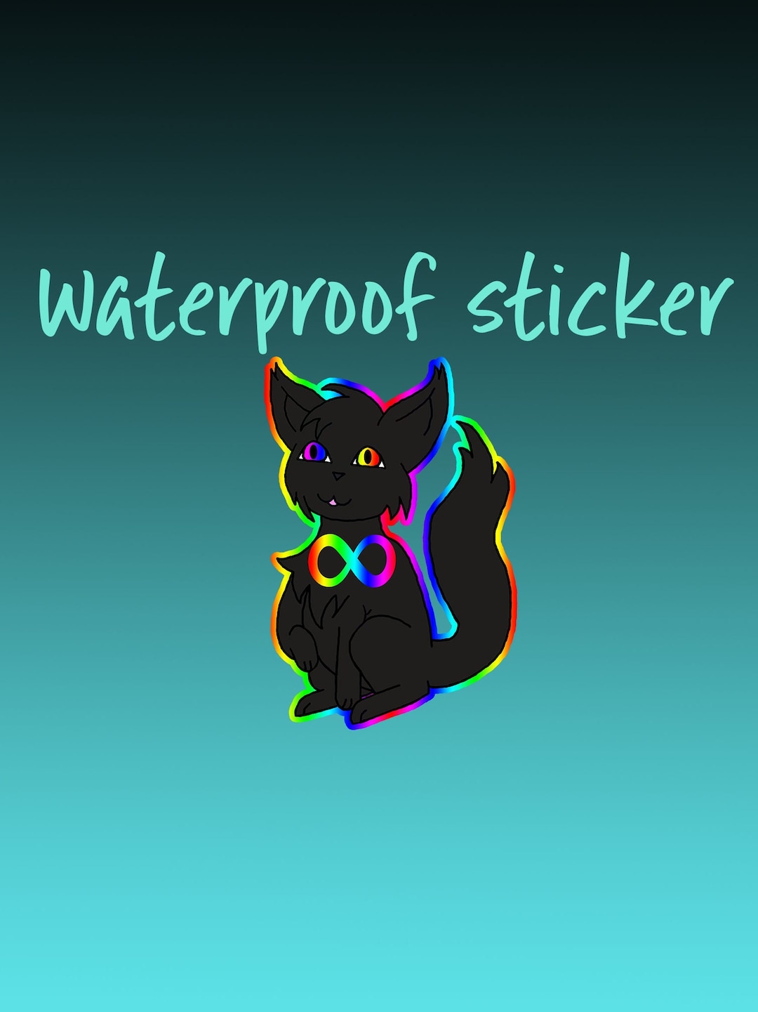 Neurodivergent Cat Sticker Waterproof Vinyl Stickers Actually Autistic ...