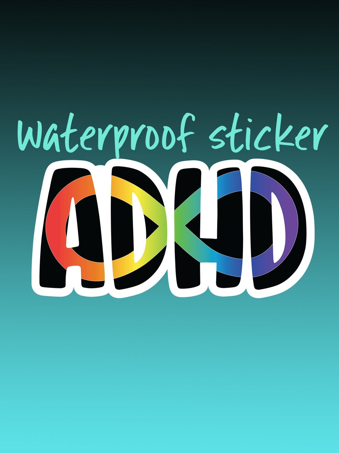 ADHD Sticker; Waterproof Vinyl Stickers, 80hd, Neurospicy ...