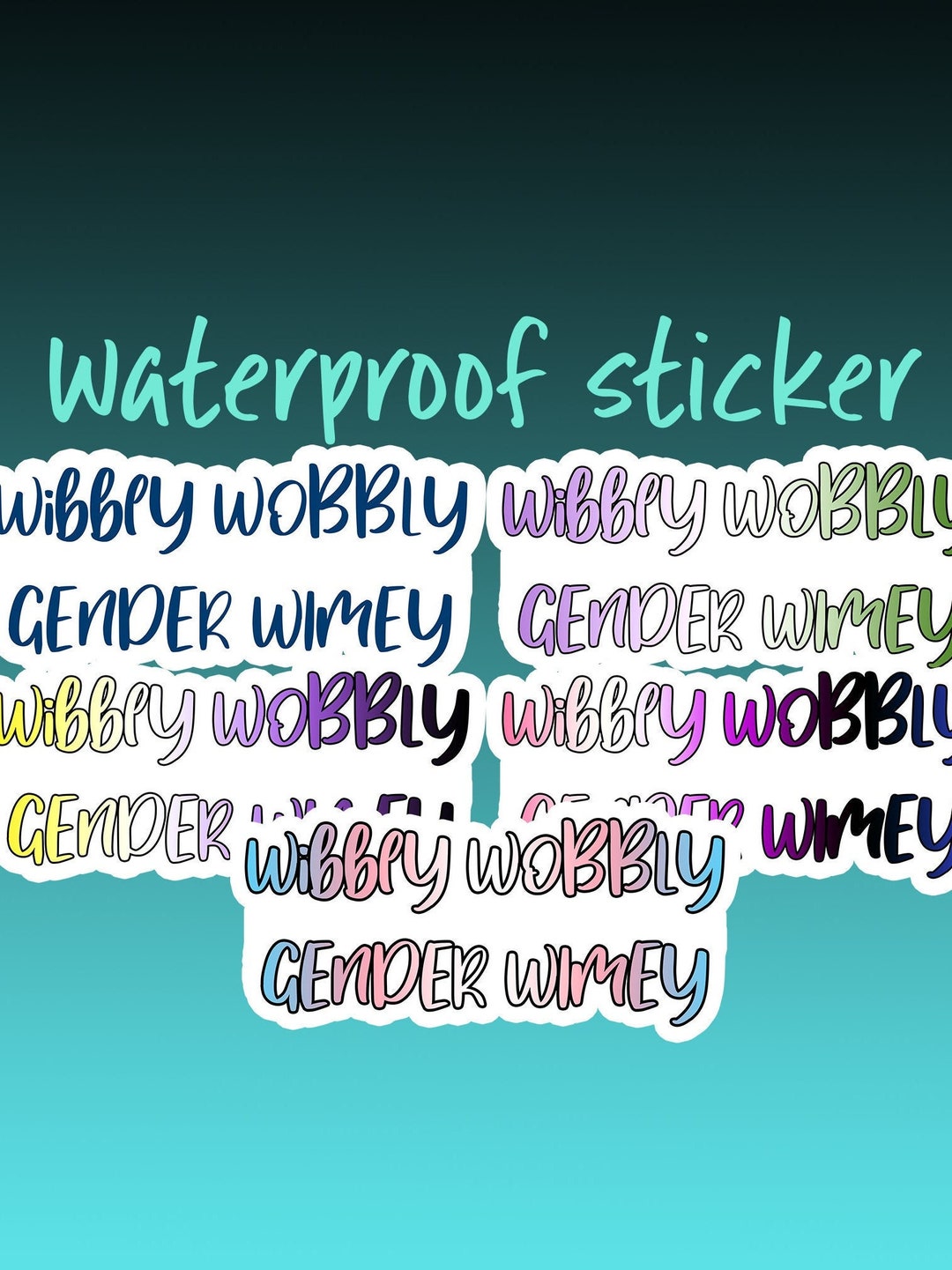 Wibbly Wobbly Gender Wimey Sticker Waterproof Vinyl Stickers Blue ...