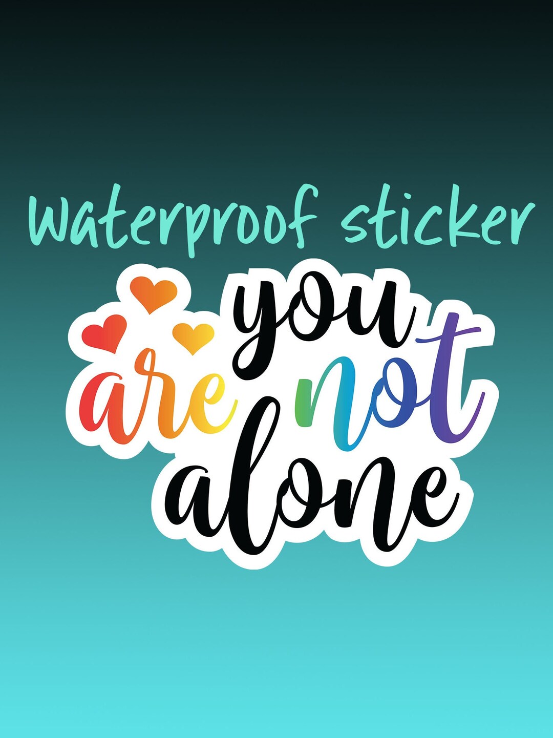 You Are Not Alone Sticker Waterproof Sticker 3in 2in Adhd Autist ...