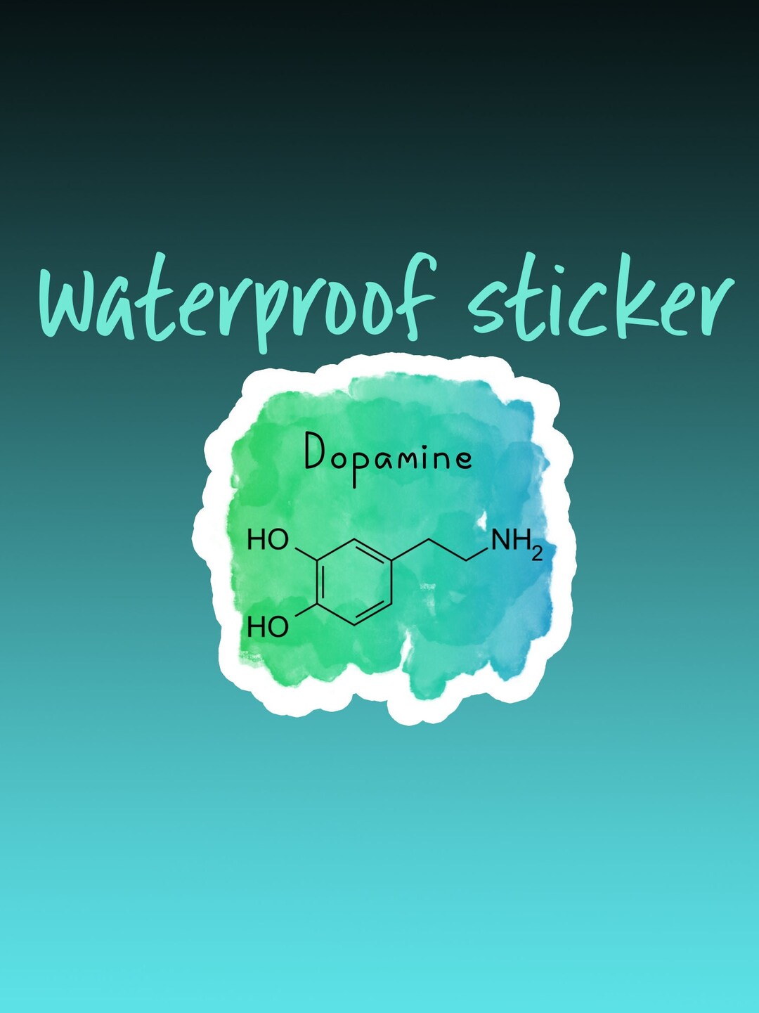 Dopamine Sticker Waterproof Vinyl Stickers, Green, Blue, Chemistry ...
