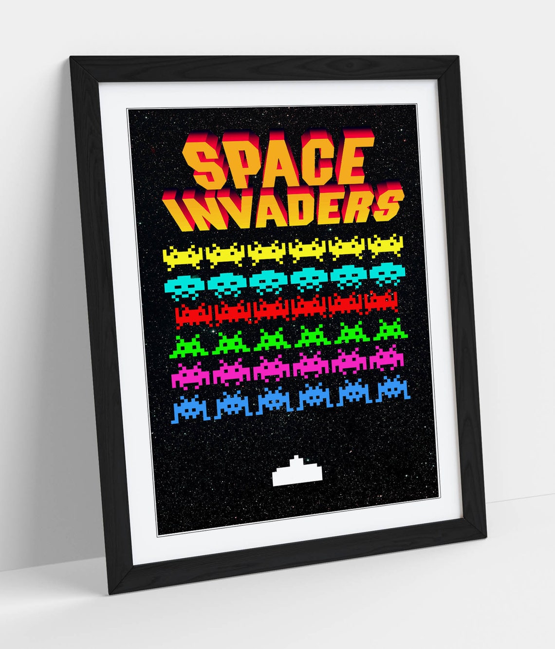 Space Invaders Video Game Poster Framed Wall Art Print | Etsy