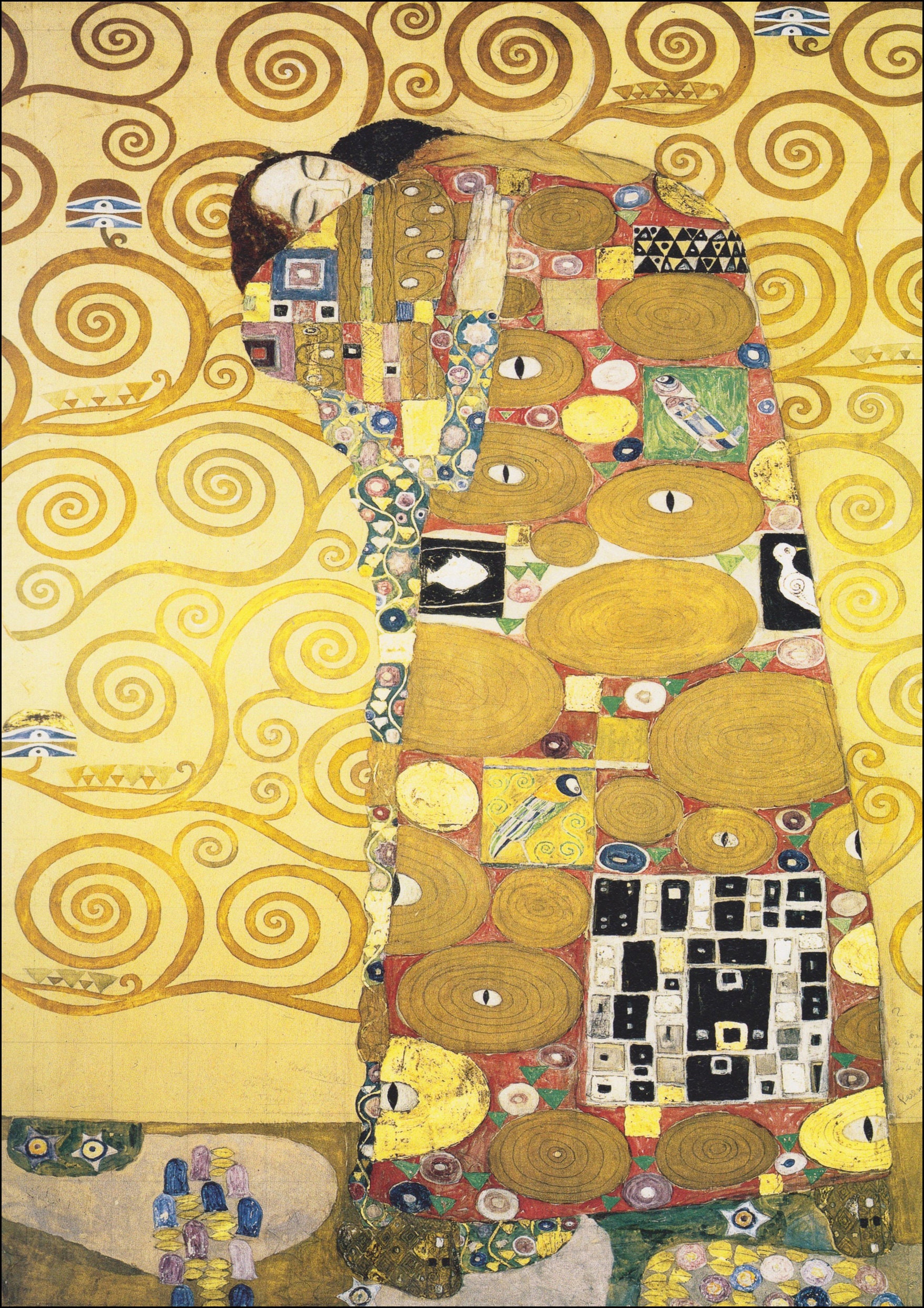 Gustav Klimt Die Umarmung Poster gerahmt Wand Kunstdruck Bild | Etsy