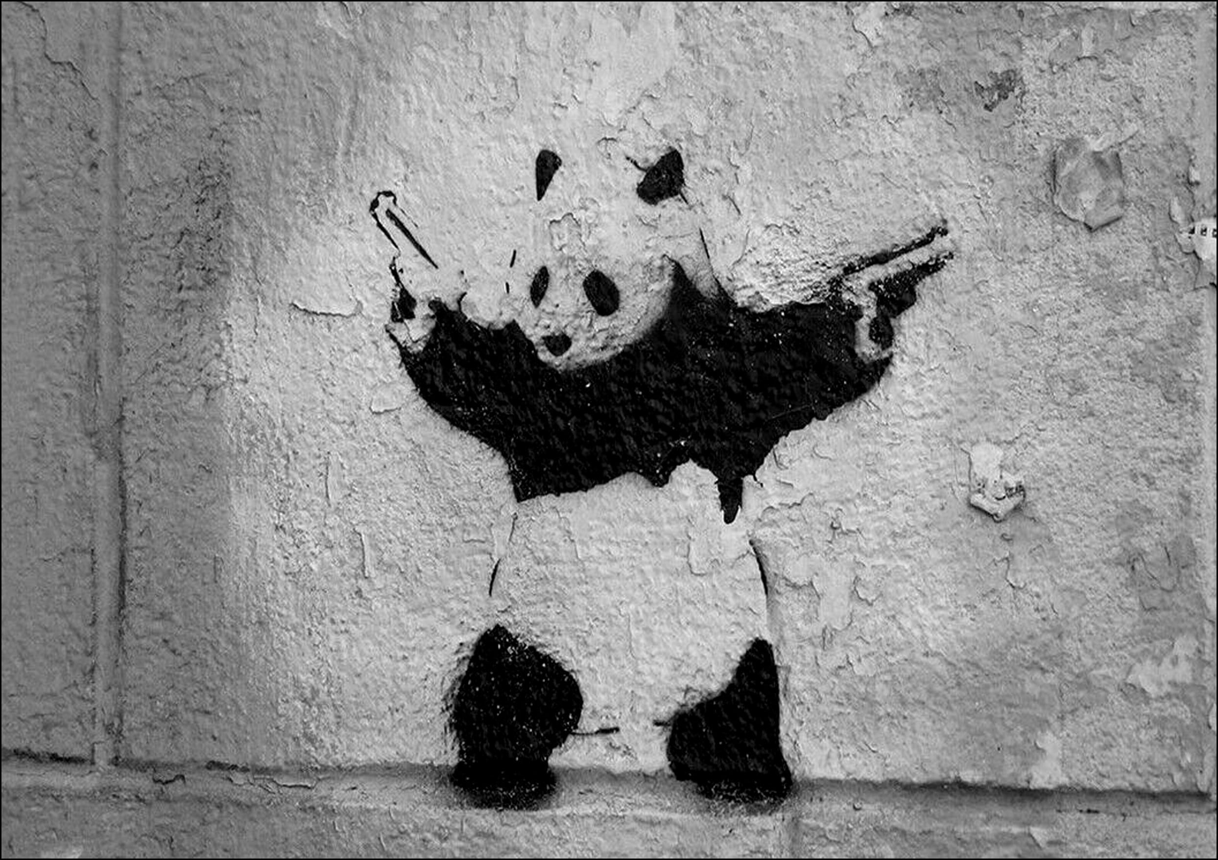 Banksy Shooting Panda Graffiti Street Artwork Framed Picture | Etsy