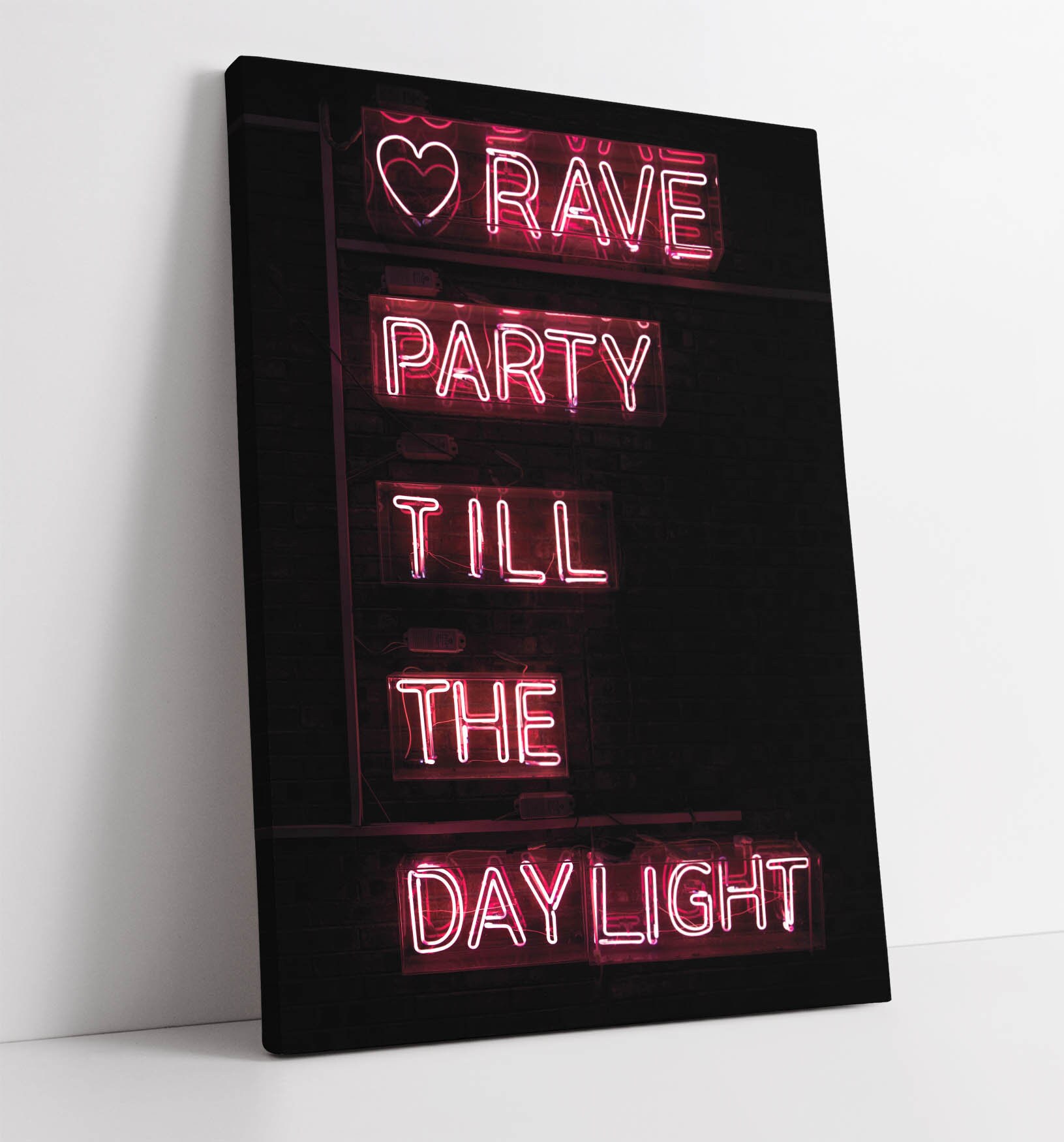 Rave Party Neon Sign Canvas Wall Art Print Artwork 30mm Deep | Etsy