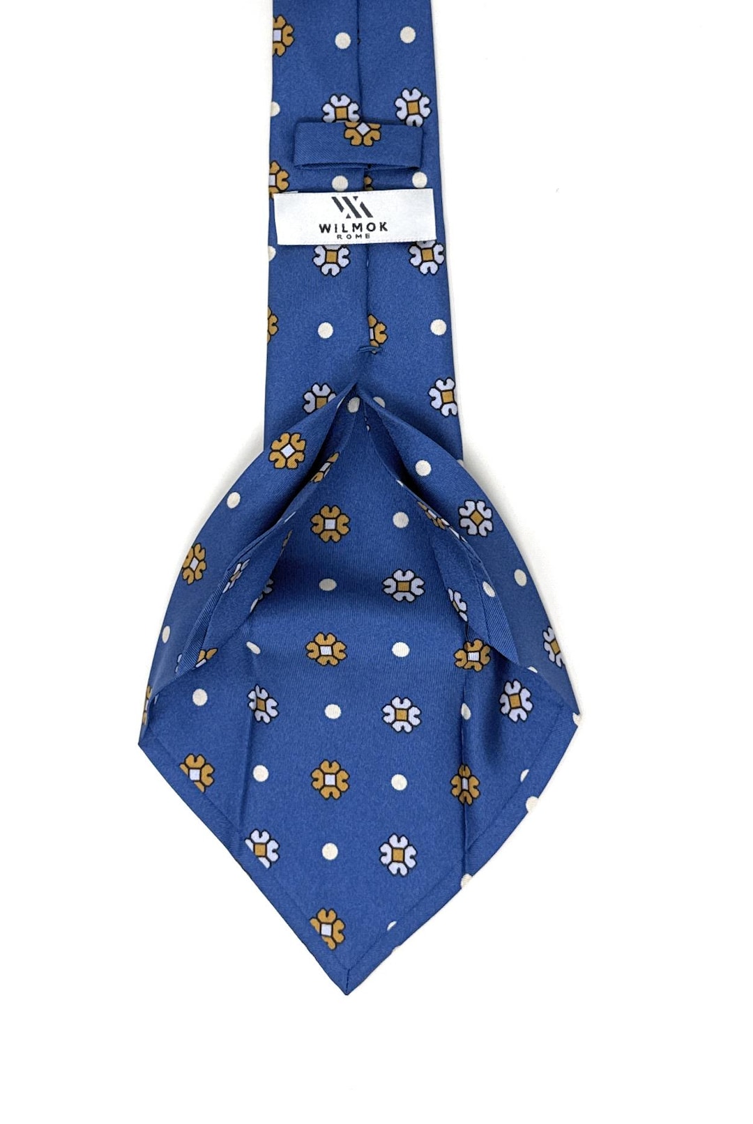 Floral Blue Silk Tie: Handmade 7-fold Italian Necktie - Etsy