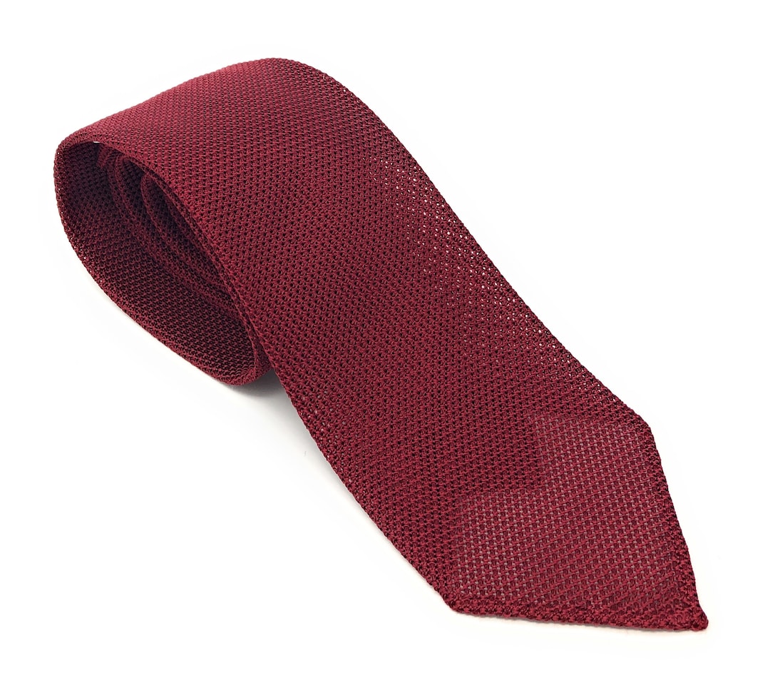 Grenadine Luxury Hand-rolled Italian Dark Red Silk Tie - Etsy