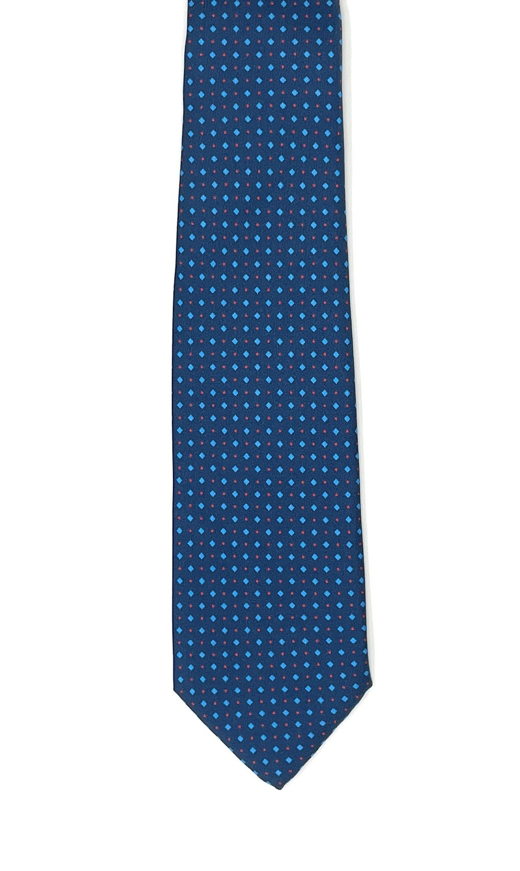 Vintage Italian 7 Fold Silk Tie: Blue Micro Diamond Pattern - Etsy