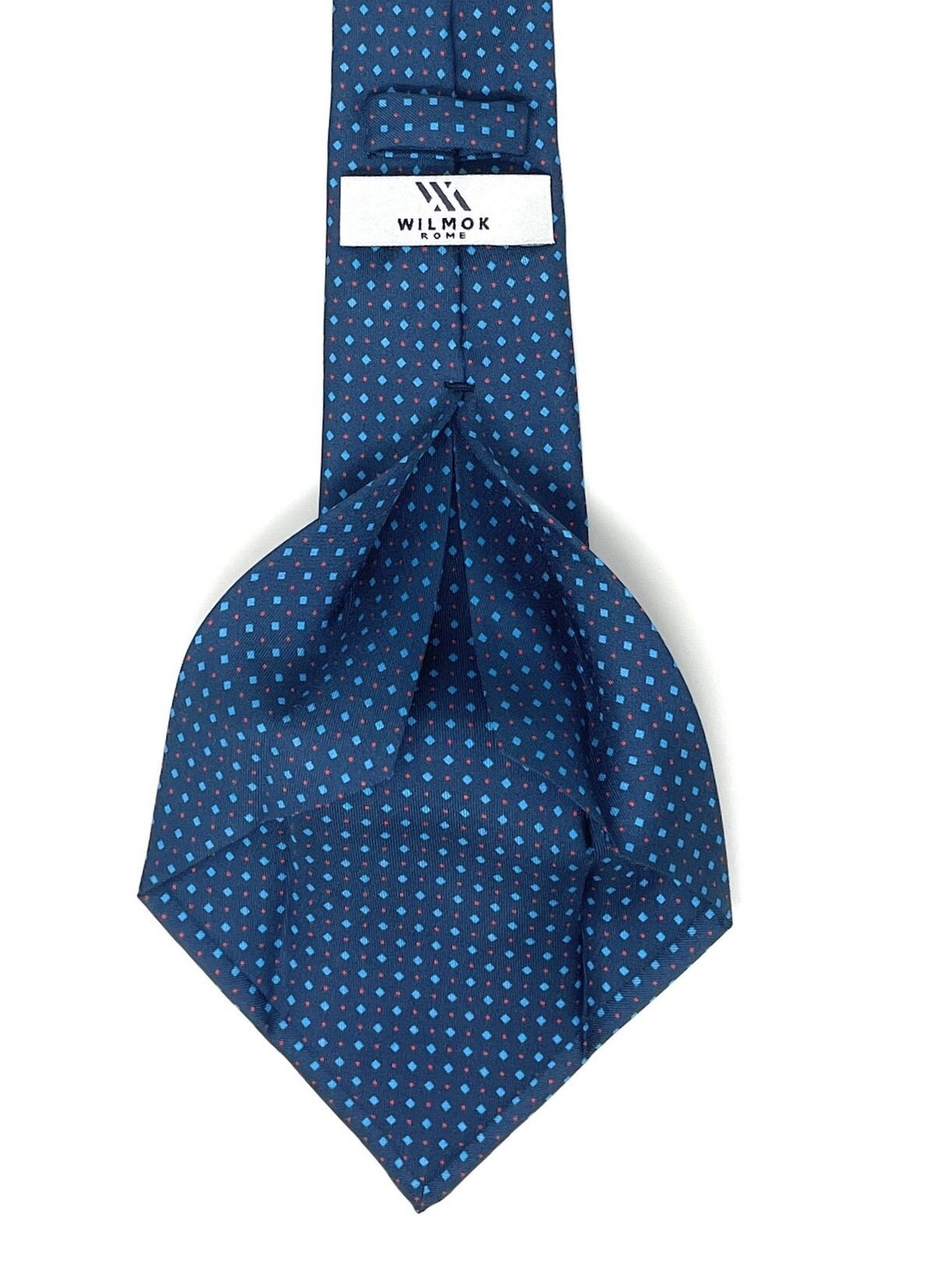 Vintage Italian 7 Fold Silk Tie: Blue Micro Diamond Pattern - Etsy