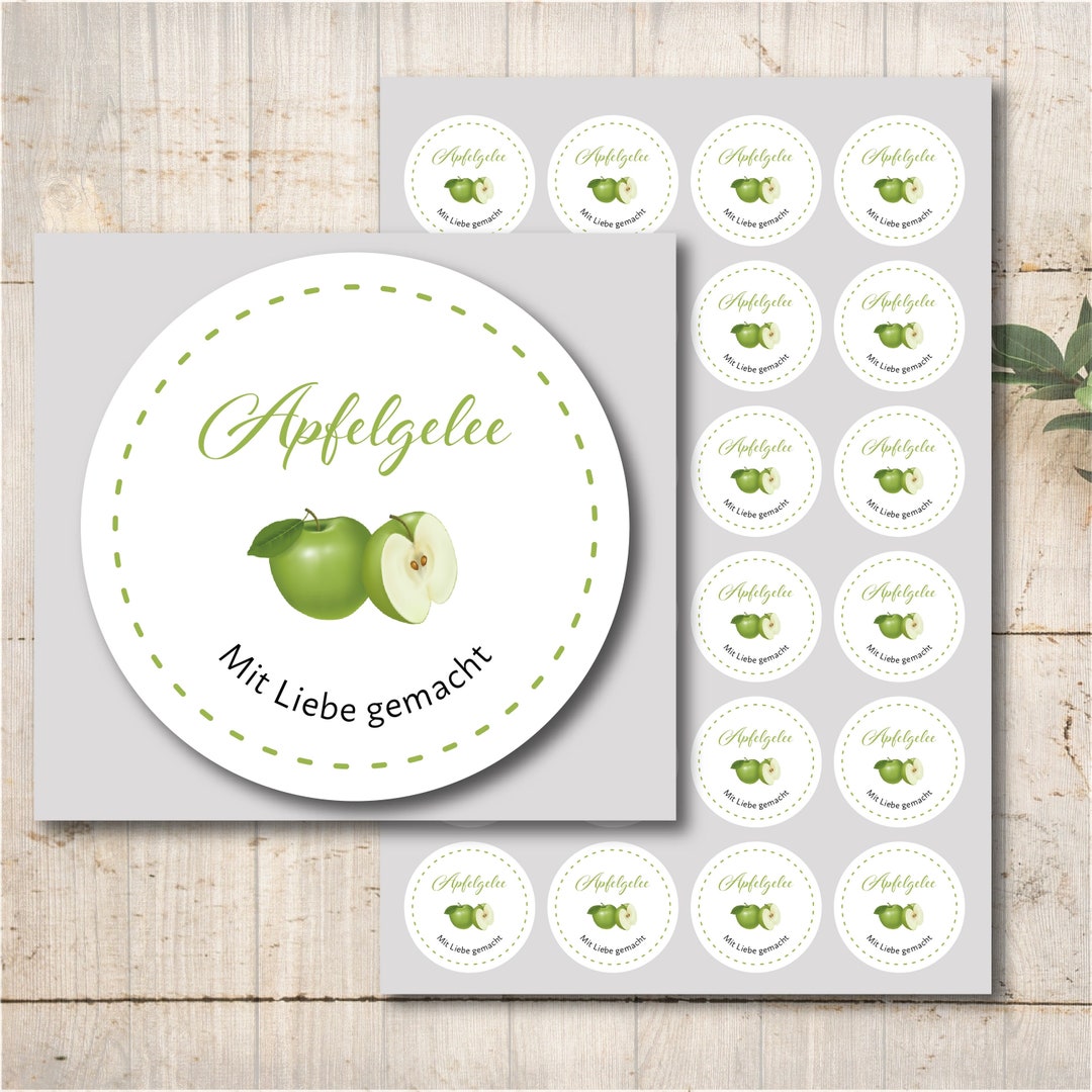 24 Apple Jelly Sticker Labels Sticker - Etsy