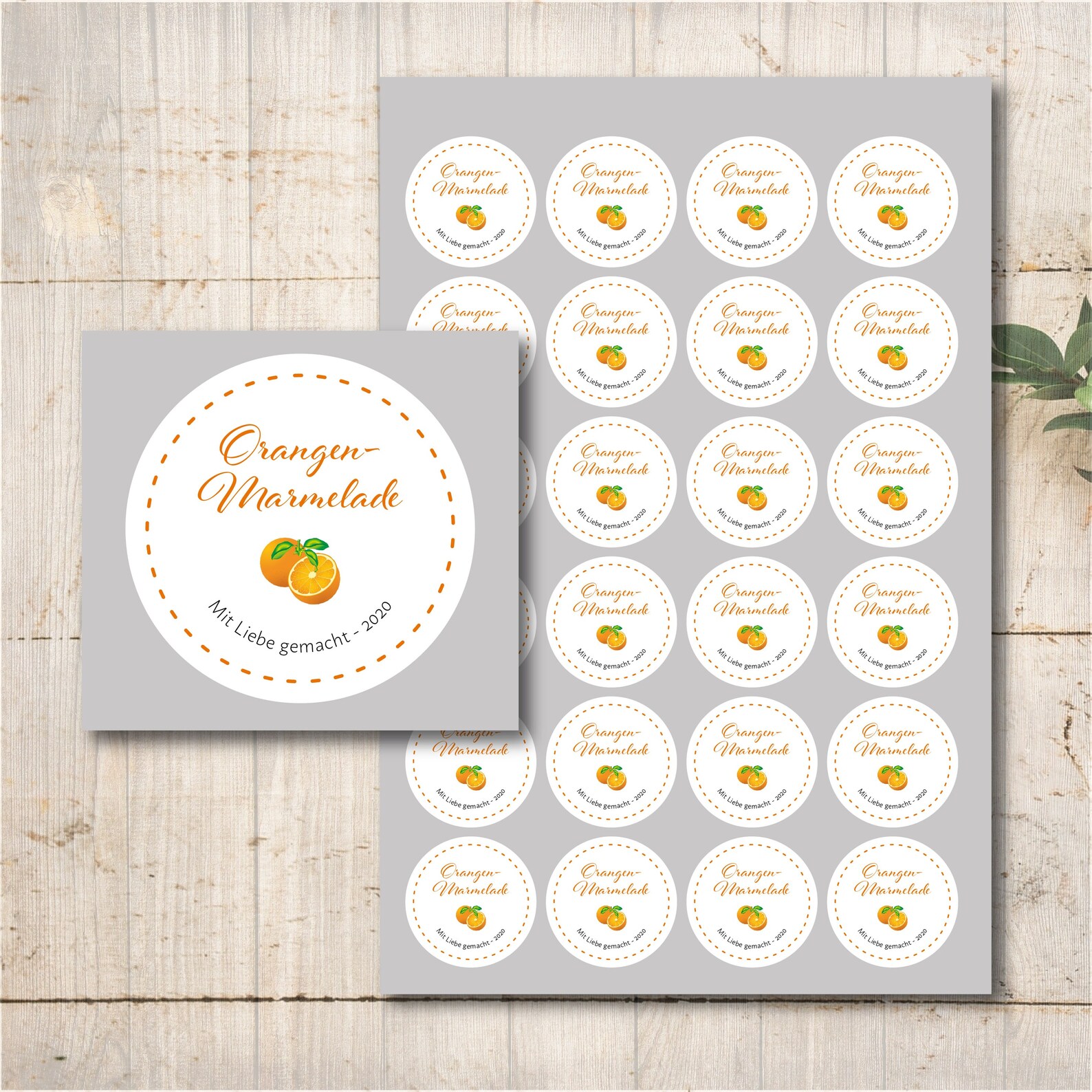 24 Aufkleber Etiketten Sticker Marmelade Orangenmarmelade | Etsy