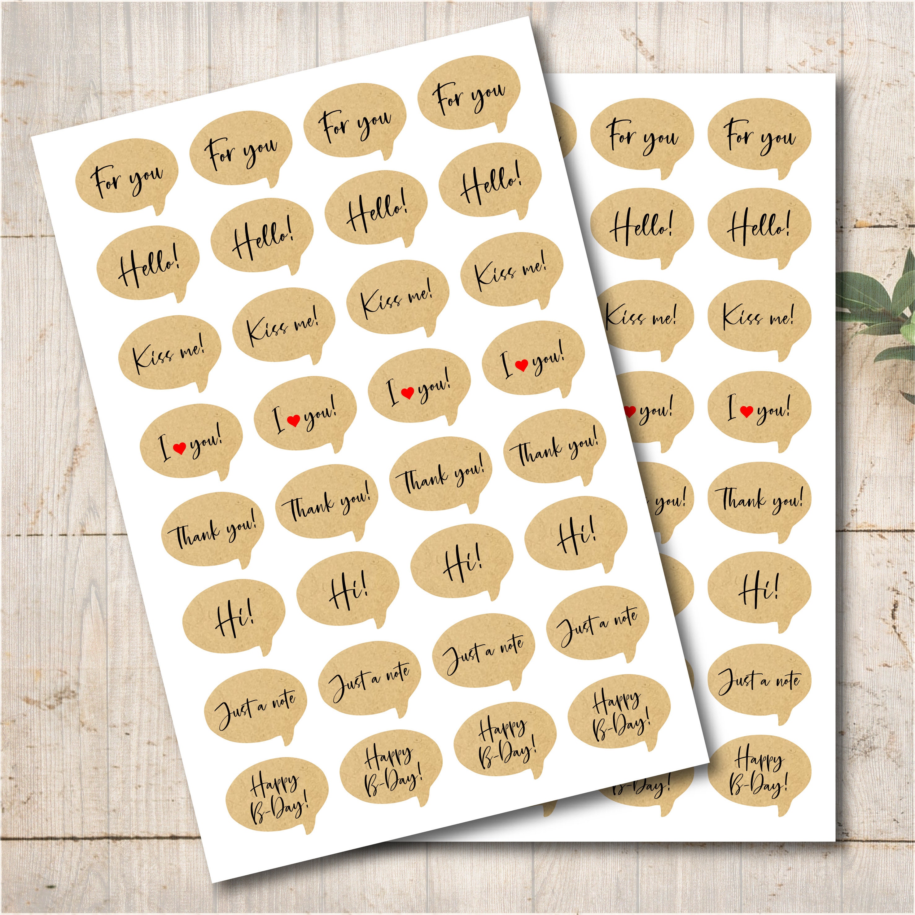 Aufkleber Sticker Etiketten Sprechblase Thank you ... | Etsy