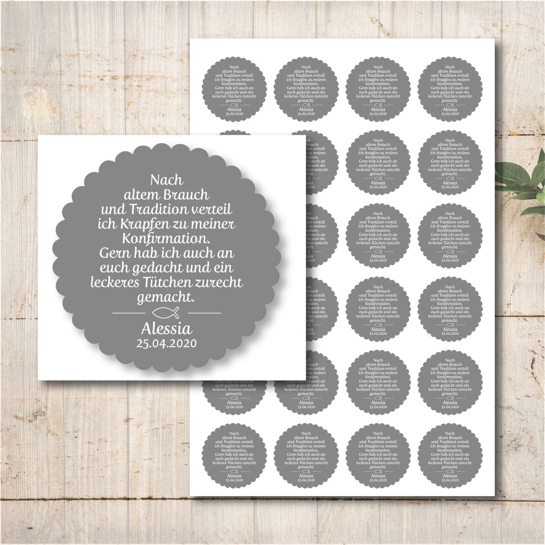 24 Sticker Labels Sticker According to Old Custom Communion ...
