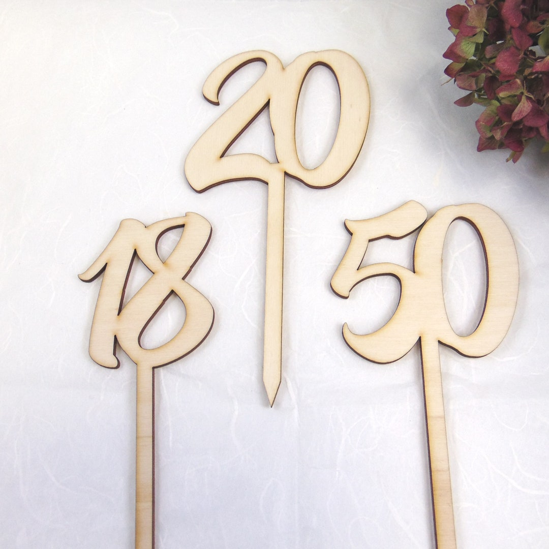Caketopper Numbers Cake Topper, Cake Topper, Cake Topper, Natural ...