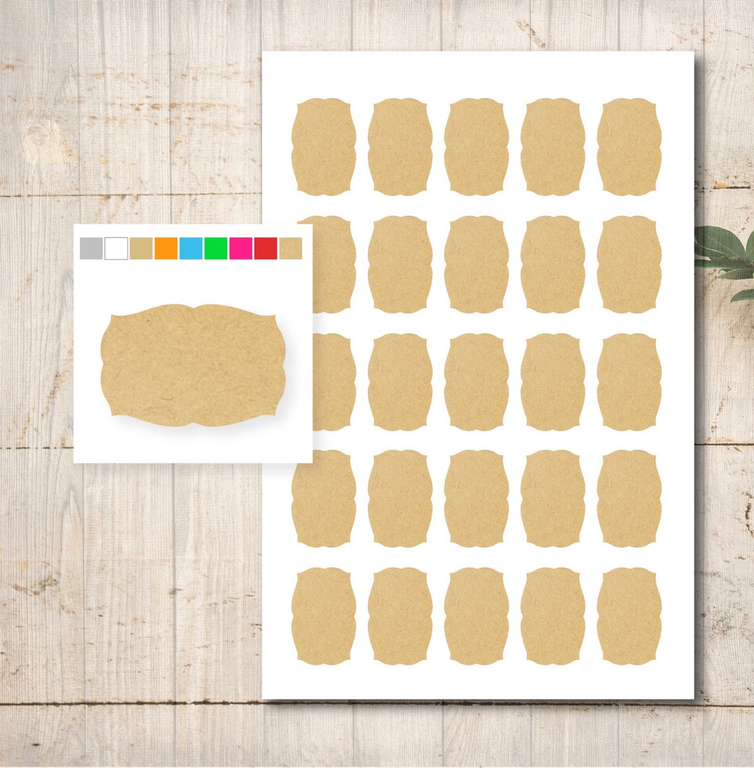 25 Kraft Paper Stickers Stickers Labels Color Selection - Etsy